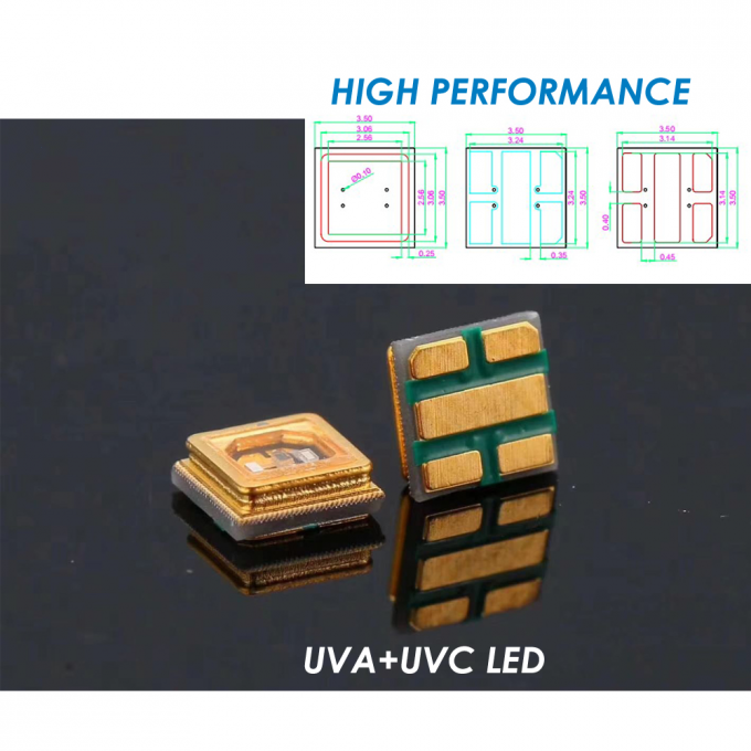 2w 254nm Uvc Led Chip 150ma 200ma Led Diodes Quartz Glass Lens